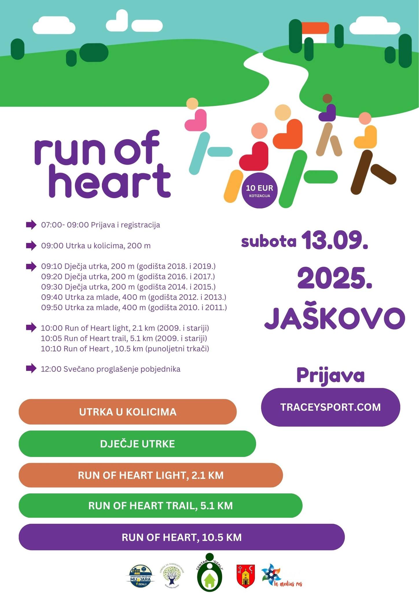 POZIV NA UTRKU RUN OF HEART U JAŠKOVU U SUBOTU 13. 9. 2025. — Grad Ozalj